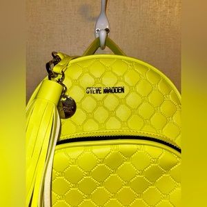 Steve Madden | Bags | Steve Madden Mini Lemon Colored Leather Backpack ...